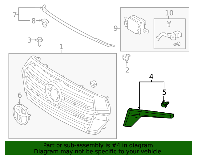 53181-60040 - Headlamp Cover - 2016-2021 Toyota Land Cruiser | OEM ...
