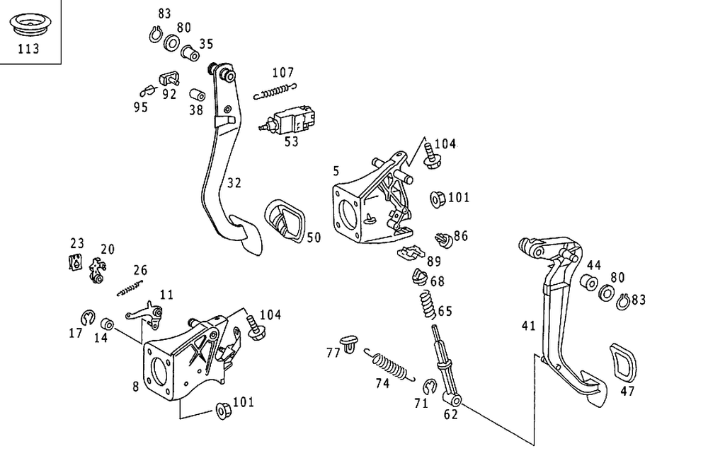1954-2026 Mercedes-Benz | Pedal Pad | 123-291-00-82 | MB Dealer Parts