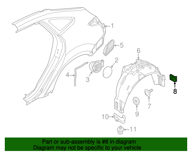 2012-2021 Ford Splash Shield Retainer Nut -W704300-S442 | TascaParts.com