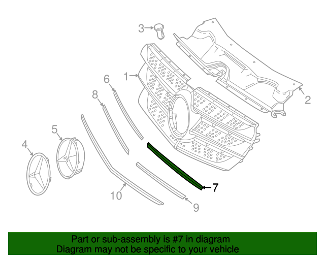 447-888-01-00-2B30 - Molding Strip 2016-2023 Mercedes-Benz Metris ...