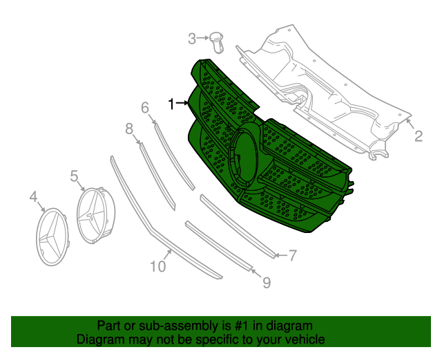 447-888-00-23-9B51 - Grille 2016-2023 Mercedes-Benz Metris | Mercedes ...