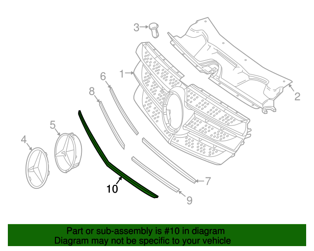 447-888-05-00-2B30 - Lower Molding 2016-2023 Mercedes-Benz Metris ...