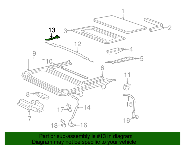 1999-2013 Porsche 911 Sunroof Hinge 996-564-522-01 | Sunset Porsche Parts