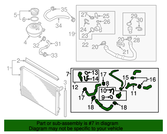 5Q0-122-101-GN - Radiator Coolant Hose 2015-2016 Audi | AutoNationParts.com