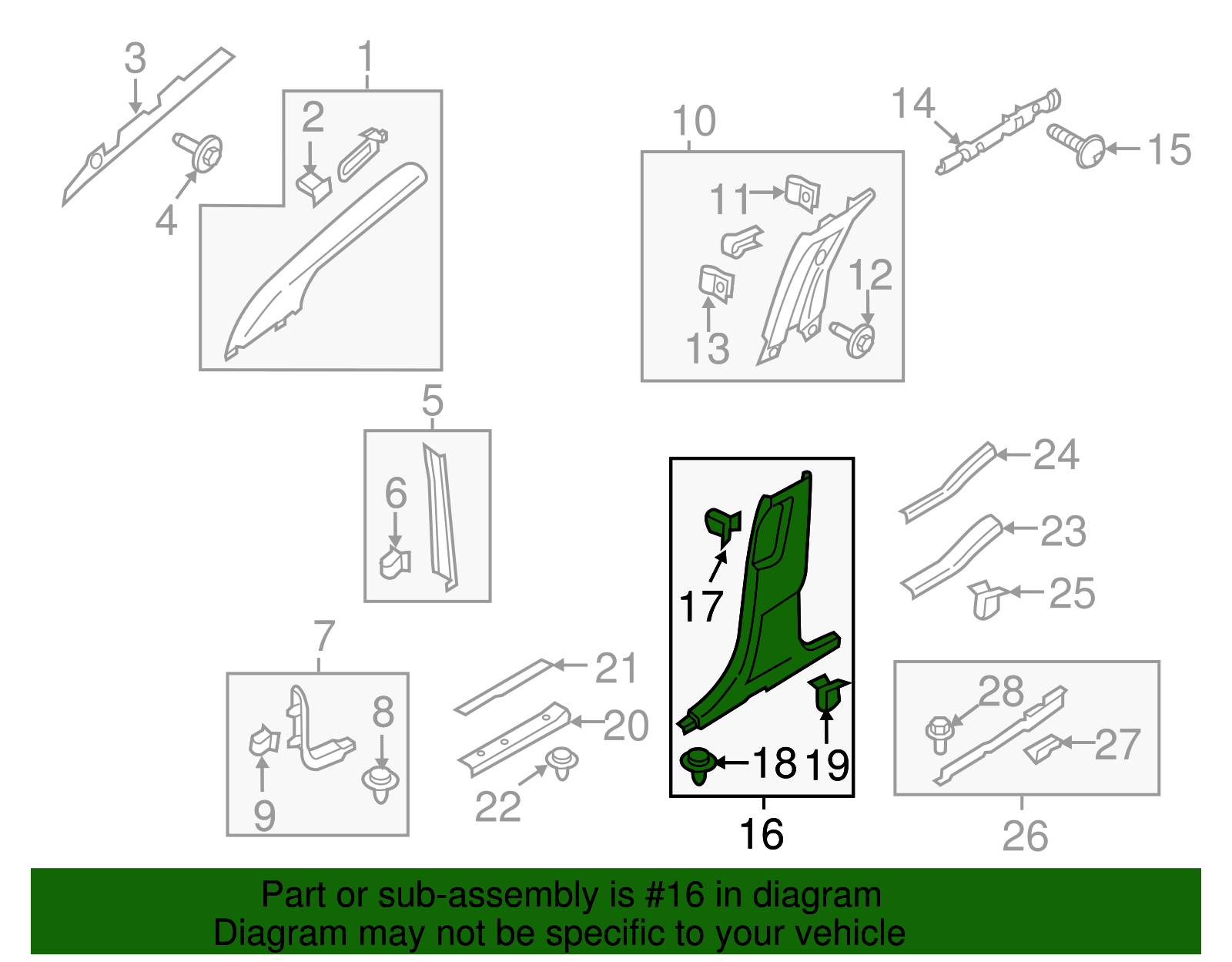Genuine OEM Ford Part - Lower Center Pillar Trim FA1Z-5824347-AP ...