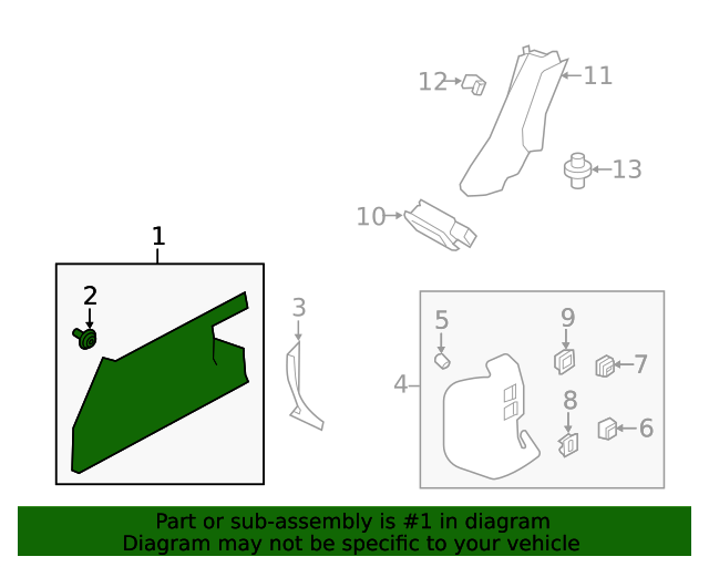 LR078637 - Interior Quarter Panel Trim Panel 2016-2022 Land Rover Range ...