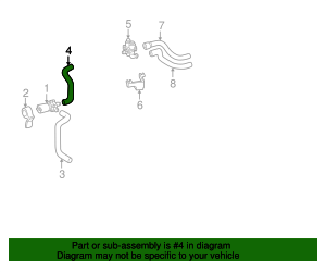 1994-2003 Mercedes-Benz Engine Coolant Hose 202-832-11-94 ...