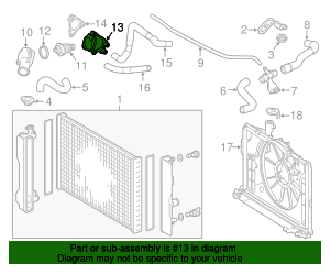 2014-2022 Toyota Thermostat Housing 16323-37040 | OEM Parts Online