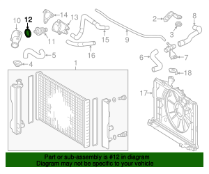 OEM 2002-2022 Toyota Gasket, Water Inlet Housing, No. 1 Part # 16325 ...