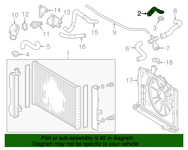 2014-2019 Toyota Corolla Radiator Assembly Upper Support 16533-0T050 ...