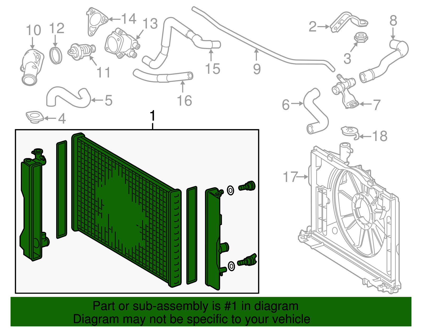 2017-2019 Toyota Corolla Radiator Assembly 16410-0T043 | Toyota Parts ...