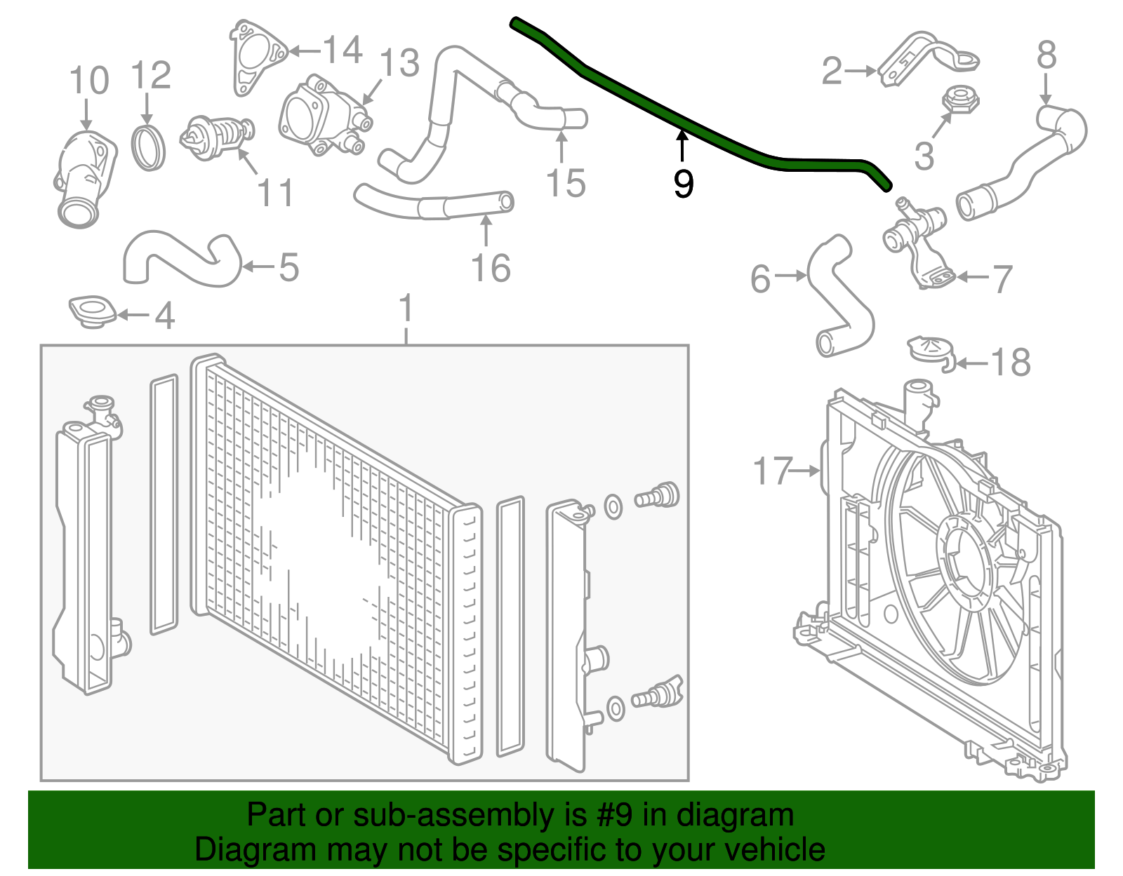 2009-2017 Toyota By-Pass Hose 16261-0T020 | Toyota Parts Center