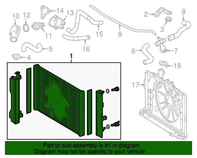 2009-2017 Toyota Radiator Assembly 16410-0T042 | Toyota Parts Center