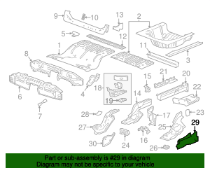 23254345 - Driver Side Rocker Inner Panel Rear Extension 2018-2020 ...