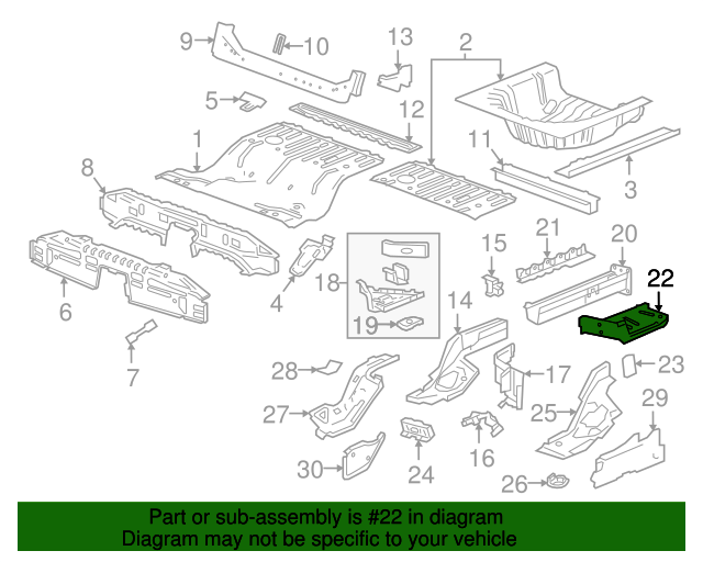 84284574 GM Passenger Side Underbody Rear Side Rail Extension | GM ...