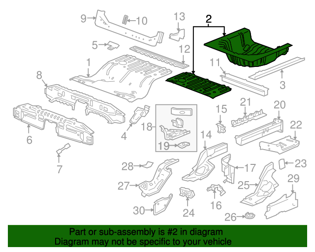 2018-2020 Buick Regal Sportback Rear Floor Panel 84218430 ...