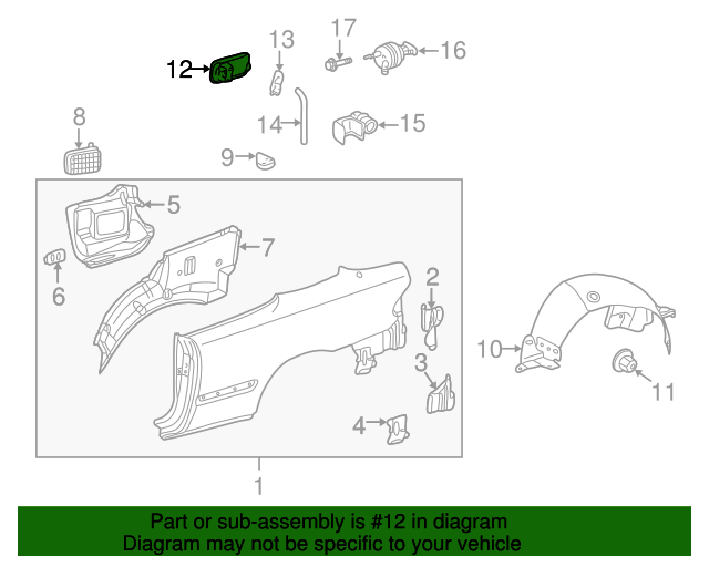208-750-03-06 - Fuel Filler Door 2000-2003 Mercedes-Benz ...