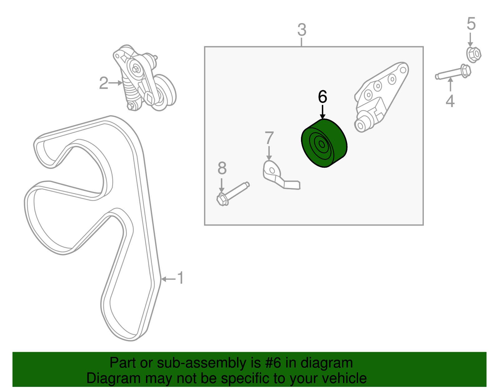 2012-2014 Ford Tensioner Pulley 9G9Z-6A228-A | OEM Parts Online