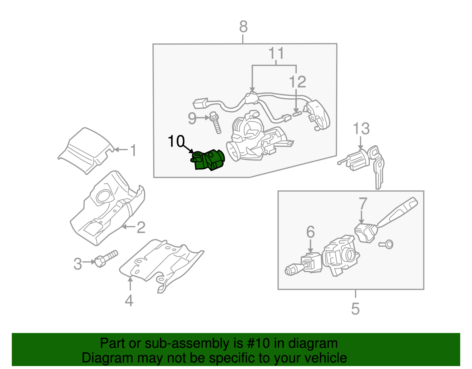 2007-2012 Mitsubishi Ignition Switch 8602a011 | Retail Performance Auto ...