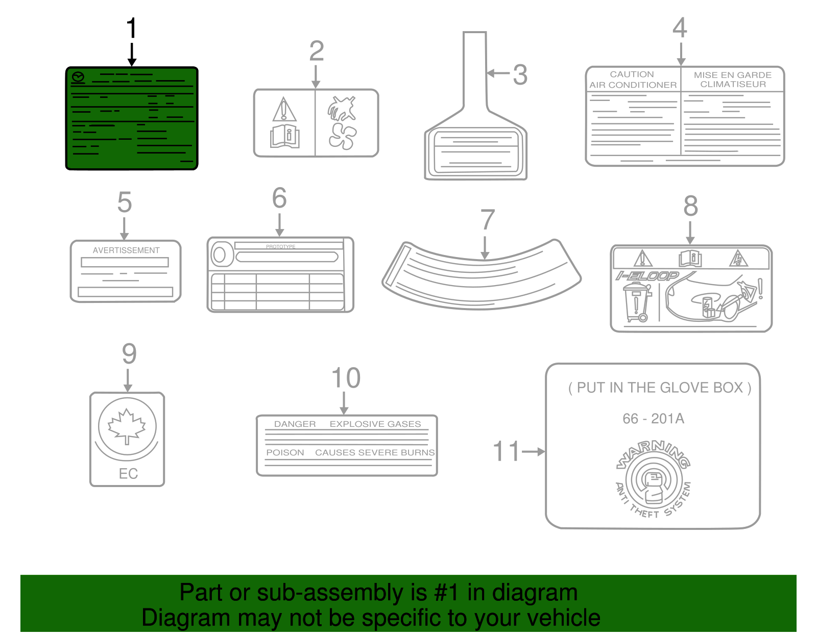 PY9V-69-036 - Emission Label 2016 Mazda 6 | Florida Mazda Parts