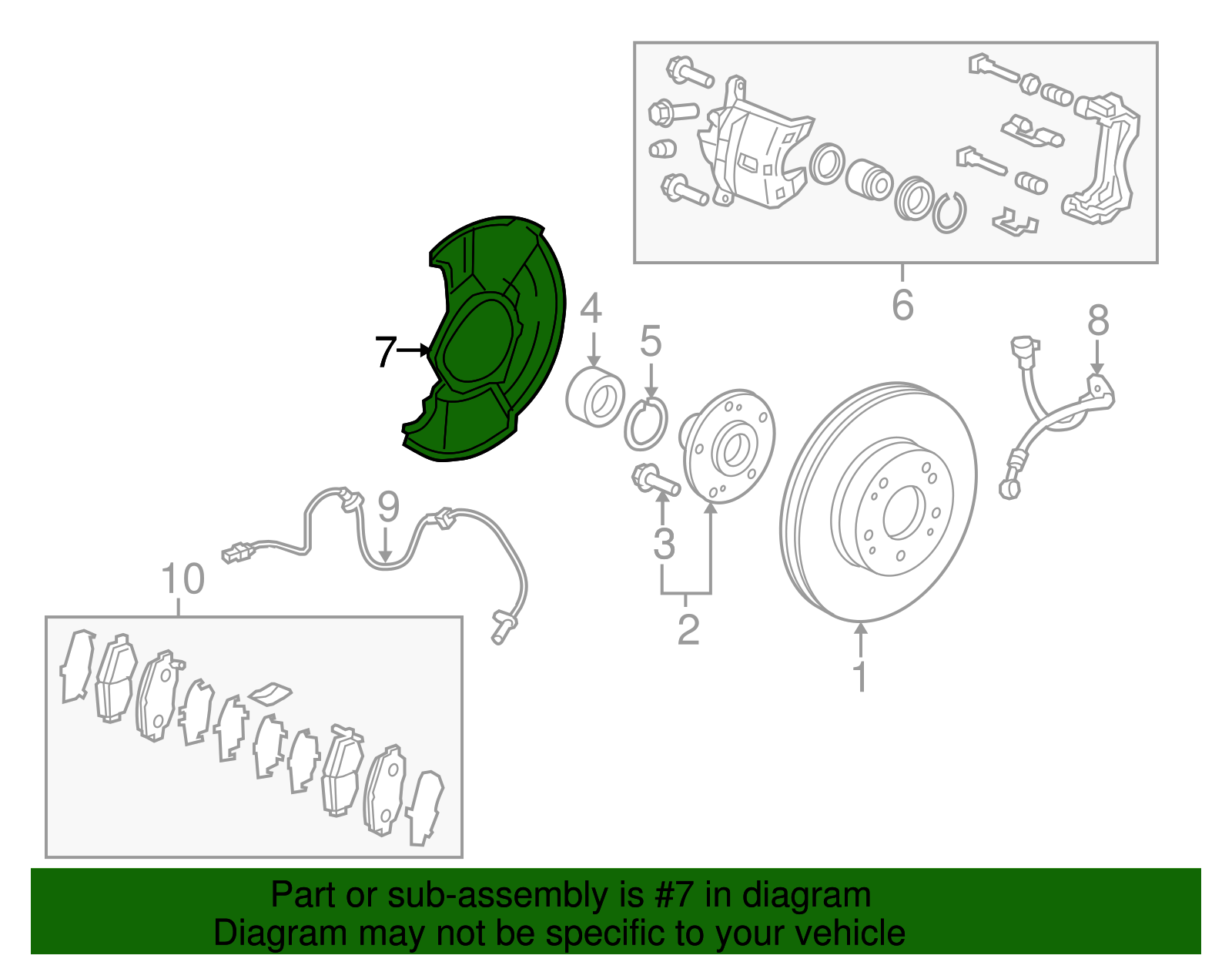 45255-TX6-A01 - 2014-2015 Honda Civic - Splash Guard Front Brake (15 ...