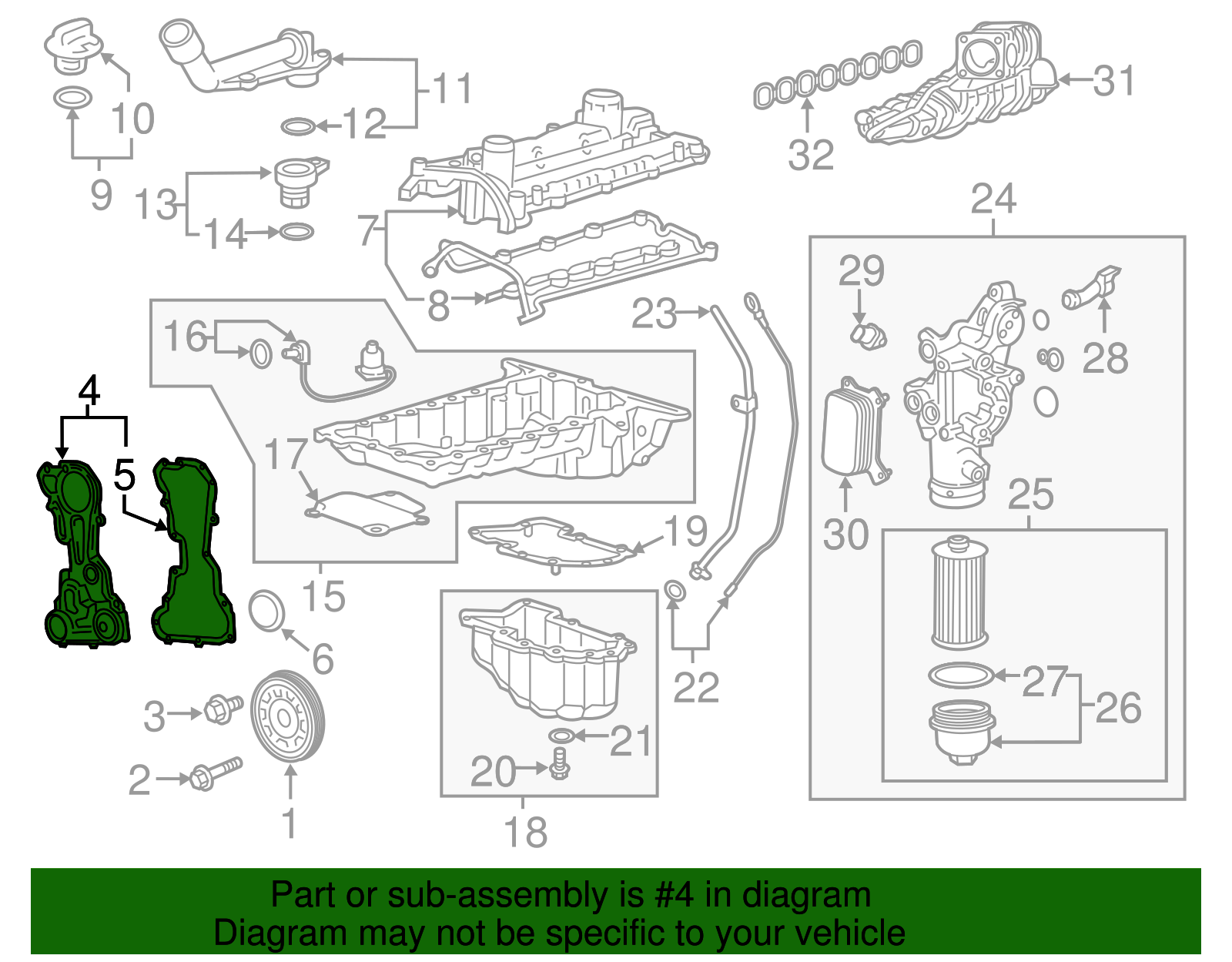 2016-2022 GM Timing Belt Front Cover 24587034 GM | GMPartsDirect.com