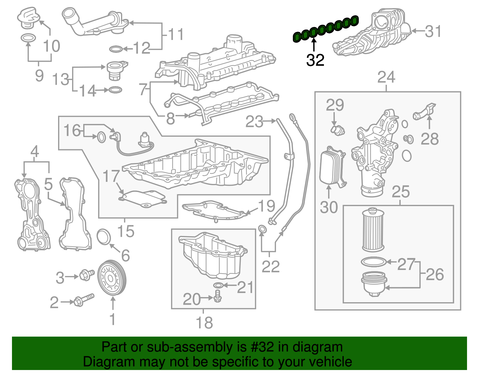 2016-2022 GM Intake Air Heater Gasket 12638536 GM | GMPartsDirect.com
