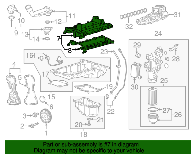 12685915 - Valve Rocker Arm Cover Kit with Studs, Bolts, Gasket, Pipe ...