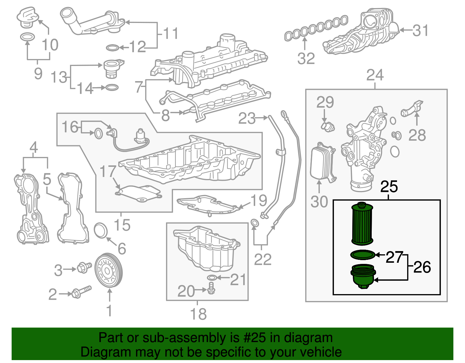 2017-2022 GM Engine Oil Filter and Cap Seal (O-Ring) 12677407 ...