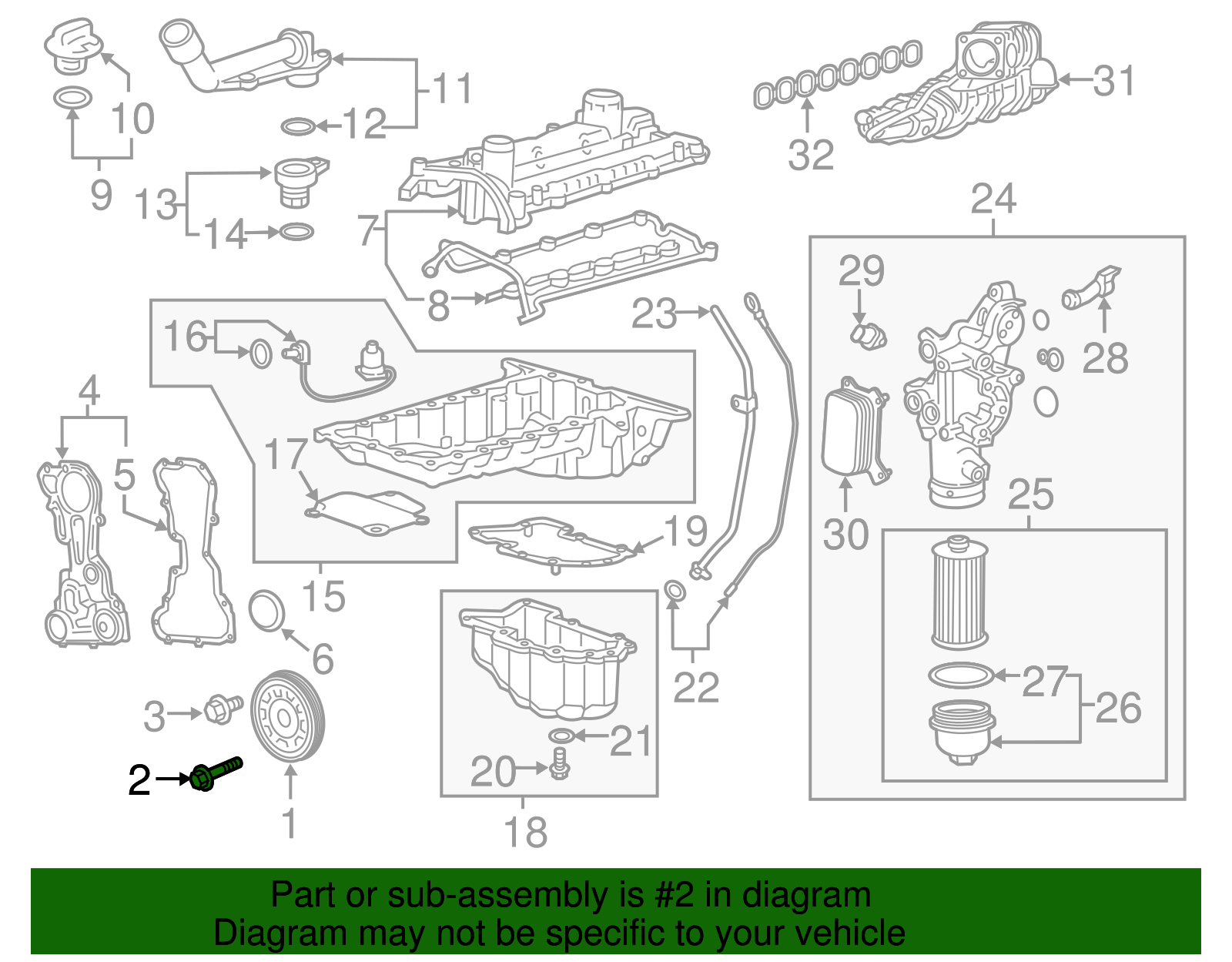 2016-2022 GM Crankshaft Pulley Bolt 12625900 GM | GMPartsDirect.com