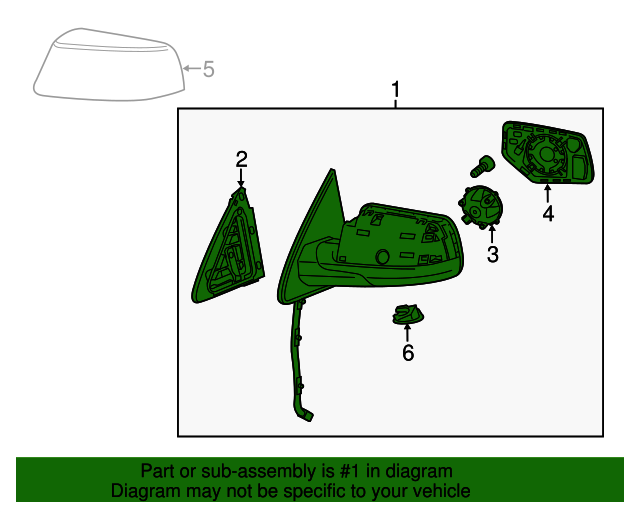 2015-2020 GM Mirror Assembly 84347490 GM | GMPartsDirect.com