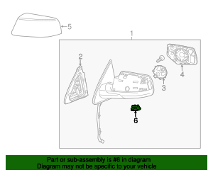 2015-2021 GM Passenger Side Rearview Mirror Courtesy Lamp 23463326 ...
