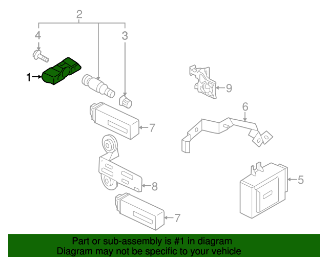 2007-2009 Porsche 911 Tire Pressure Monitoring System (TPMS) Sensor 997 ...