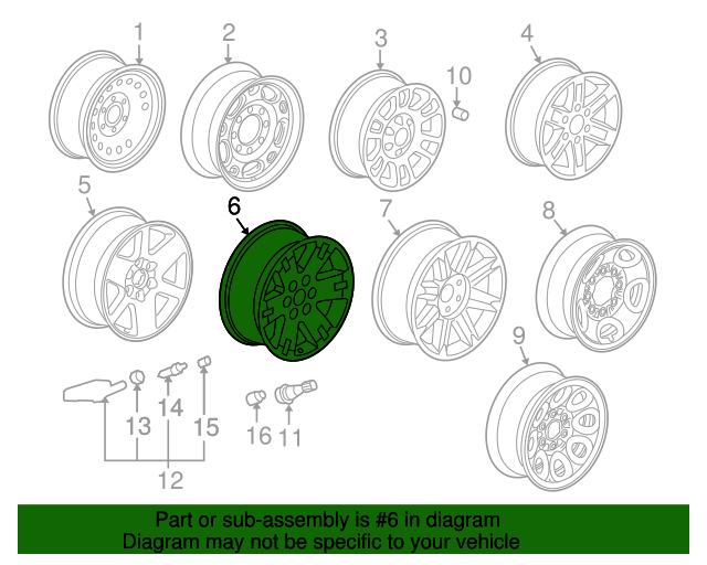 2007-2014 GMC 20x8.5-Inch-Inch 6-Spoke Wheel 09596006 GM ...