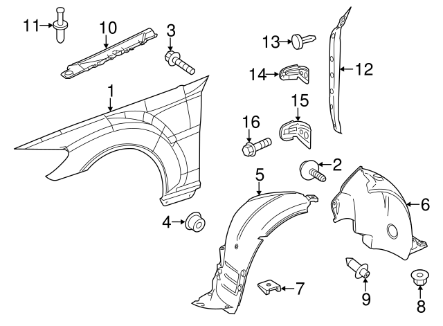 216-690-24-30 - Fender Liner 2011-2014 Mercedes-Benz | Mercedes-Benz ...