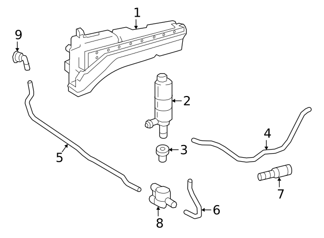 2019-2023 Mercedes-Benz Headlight Washer Hose 463-869-16-00-64 ...