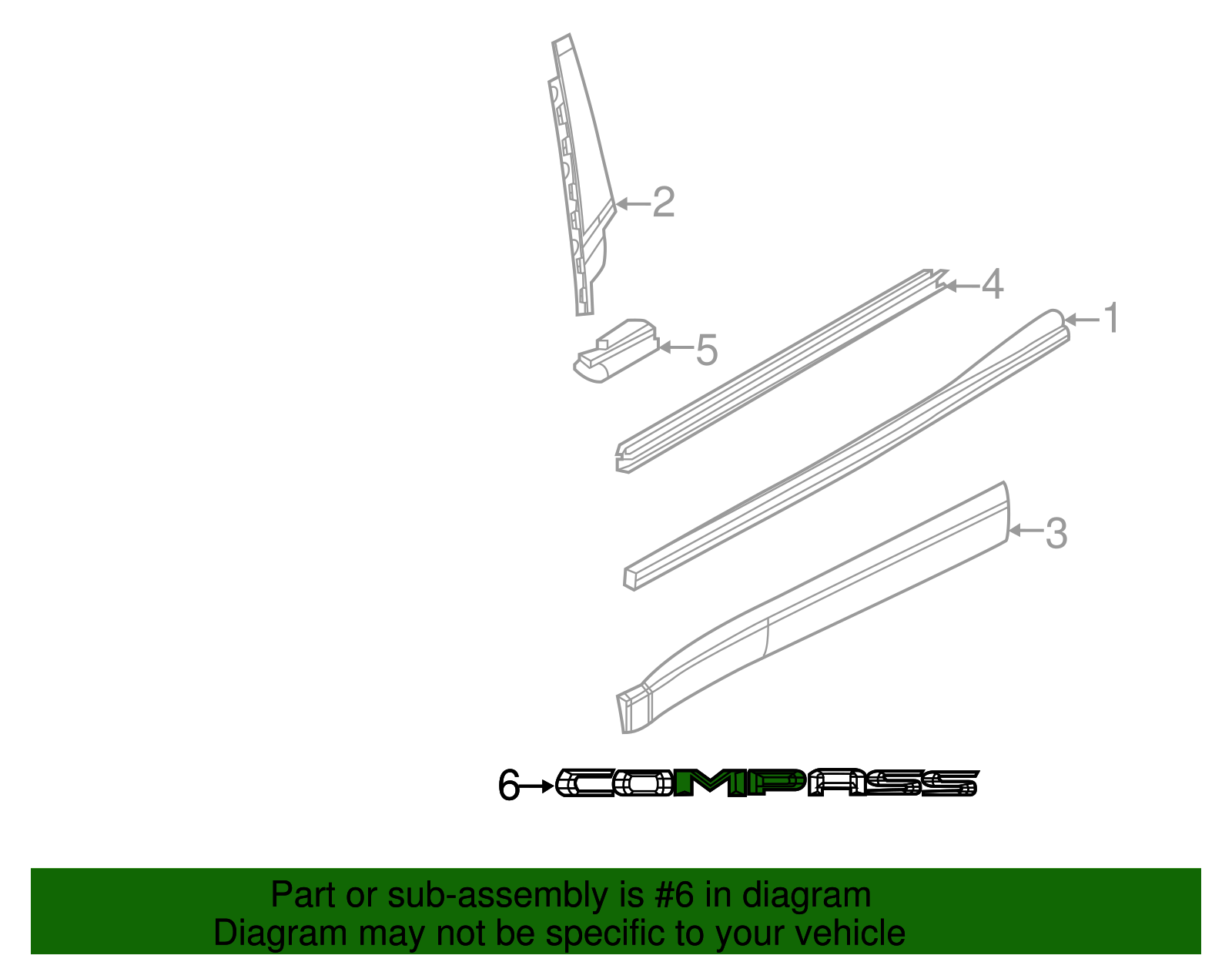 2017-2025 Jeep Compass Nameplate 68547000AA | Mopar Parts Canada