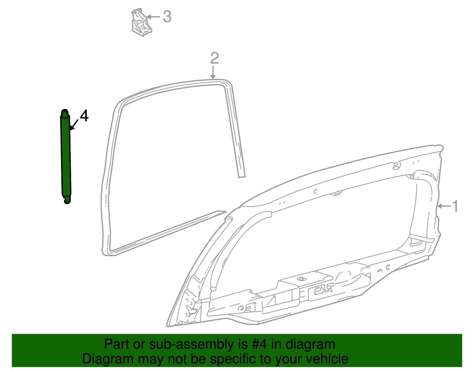 YC3Z-78406A10-BA - 2000-2005 Ford Excursion - Lift Cylinder | My Ford Parts