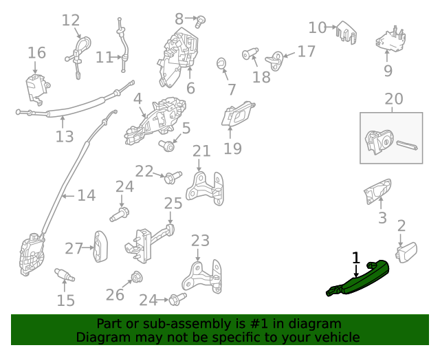 LR098256 - Exterior Door Handle 2018-2023 Land Rover | AutoNationParts.com