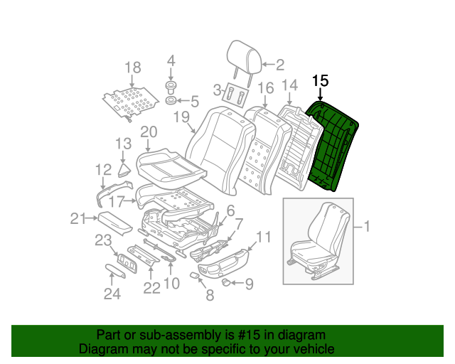 Genuine BMW 52-10-7-000-927 | Seat Back Panel | FREE Shipping on Most ...