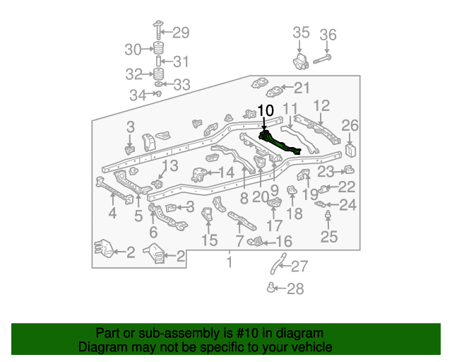 2003-2009 Toyota 4Runner Cross-Member 51206-35060 | Toyota Parts Center