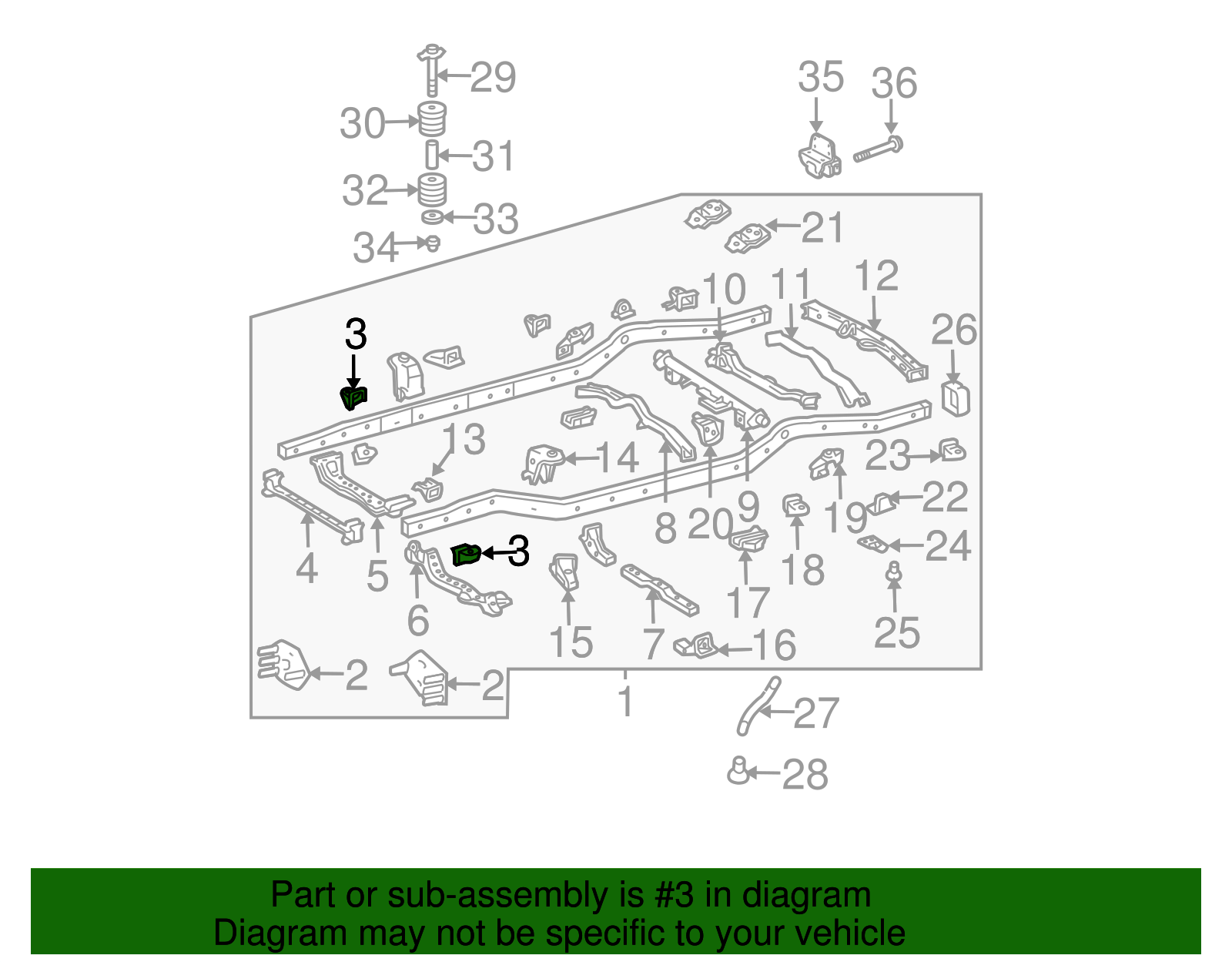 2003-2009 Toyota Frame Assembly Support Bracket 51711-35190 | Toyota ...