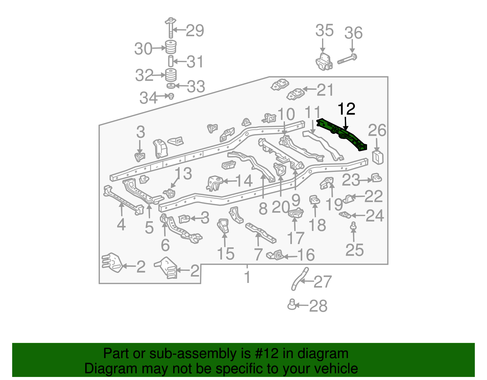 2003-2009 Toyota 4Runner Cross-Member 51209-35211 | OEM Parts Online