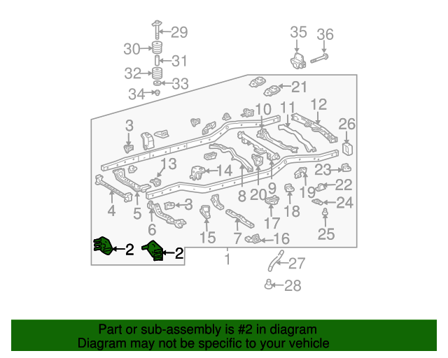 2003-2014 Toyota Frame Assembly Mount Plate 51136-35070 | OEM Parts Online