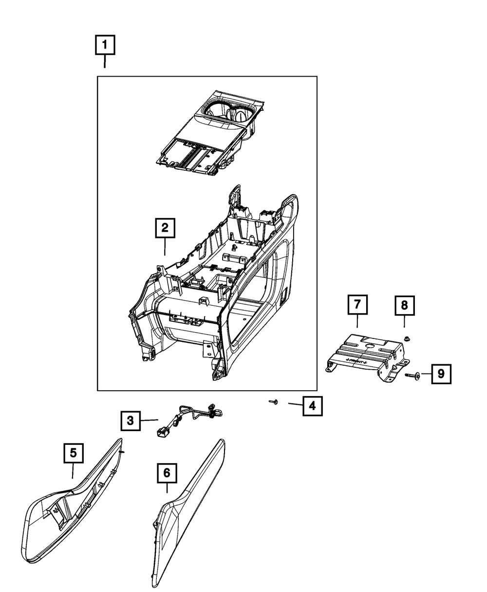 2021-2025 Chrysler Floor Console Base 7FA51DX9AA | Mopar.com National ...