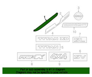 93486-9FV0A - Tailgate Molding 2016-2024 Nissan | AutoNationParts.com