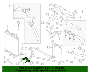 2011-2015 Audi Q7 Radiator Coolant Hose 7L8-121-070-AG ...