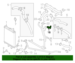 2010-2018 Audi Engine Coolant Pipe Bracket 06E-121-660 | Audi USA Parts