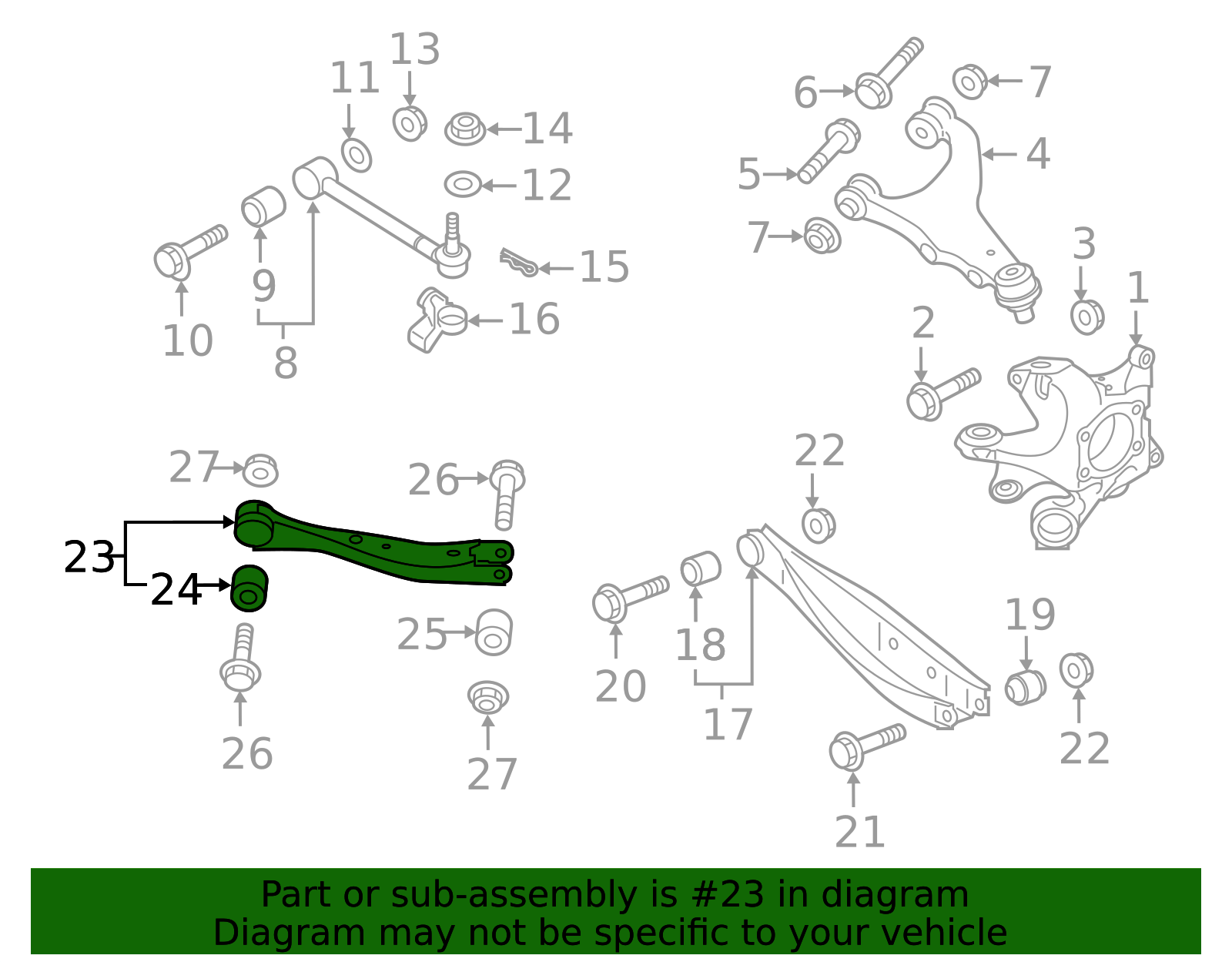 2018-2025 Subaru Trailing Arm 20250FL001 | Subaru Parts Exchange