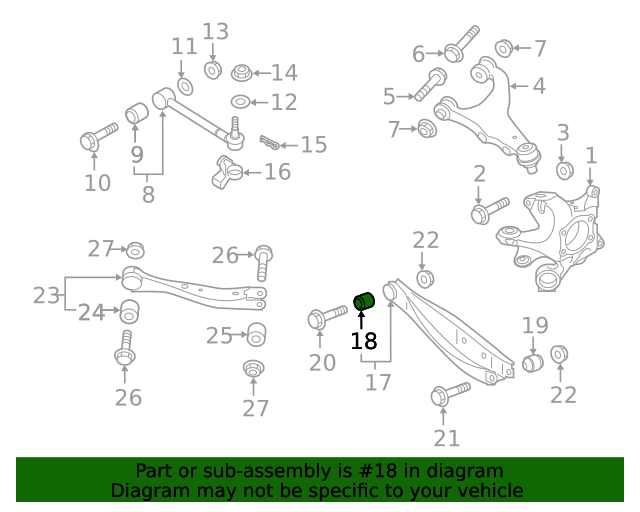 2000-2024 Subaru Rear Lower Arm Bushing 20254AE020 | Subaru Parts Store